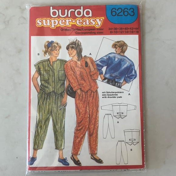 burda | Other | Vintage 8s Sealed Burda 6263 4 Outfit Sewing Pattern ...